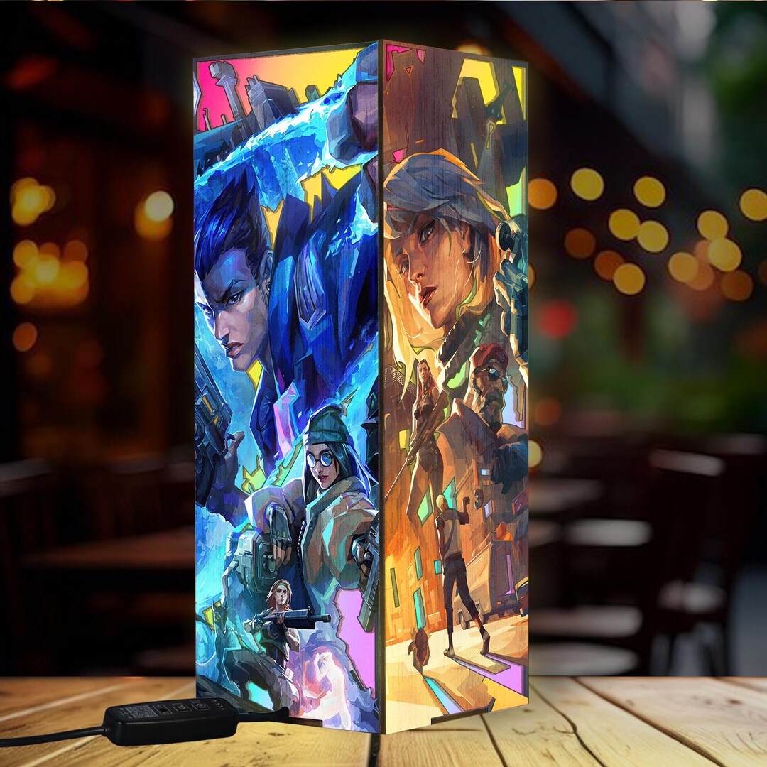 Valorant Wooden Box Lamp, Valorant LED Lamp, Night Light Decor ...