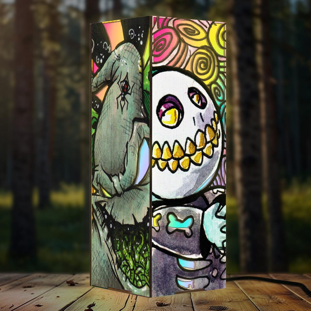 Oogie Boogie Wooden Box Lamp, Nightmare Before Xmas Wooden Light ...