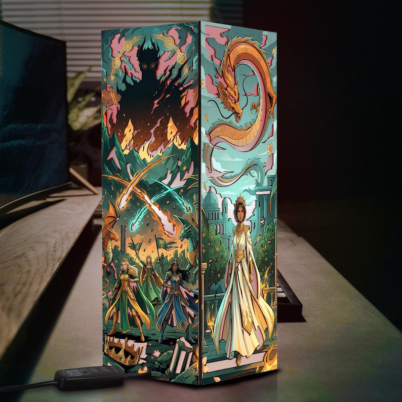 The Priory of the Orange Tree Light Box, Epic Fantasy Wood Lamp, the ...