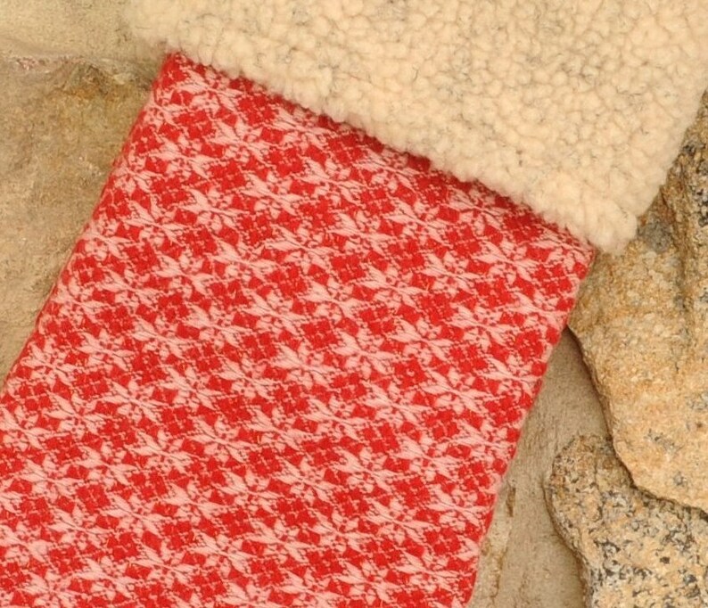 Wool Christmas Stocking Snowflake Pattern Personalized - Etsy