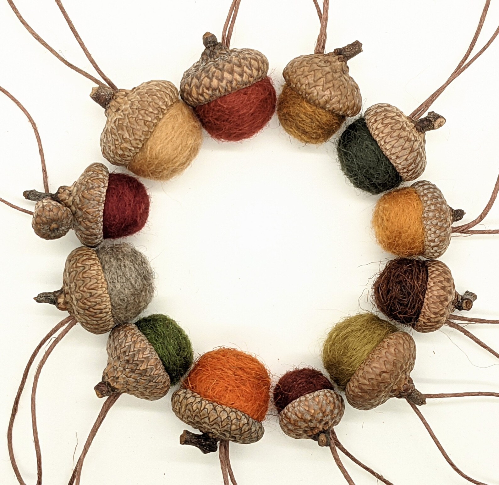 Wool Felted Acorns in Fall Colors, Set of 12 Acorns OR Acorn Ornaments ...
