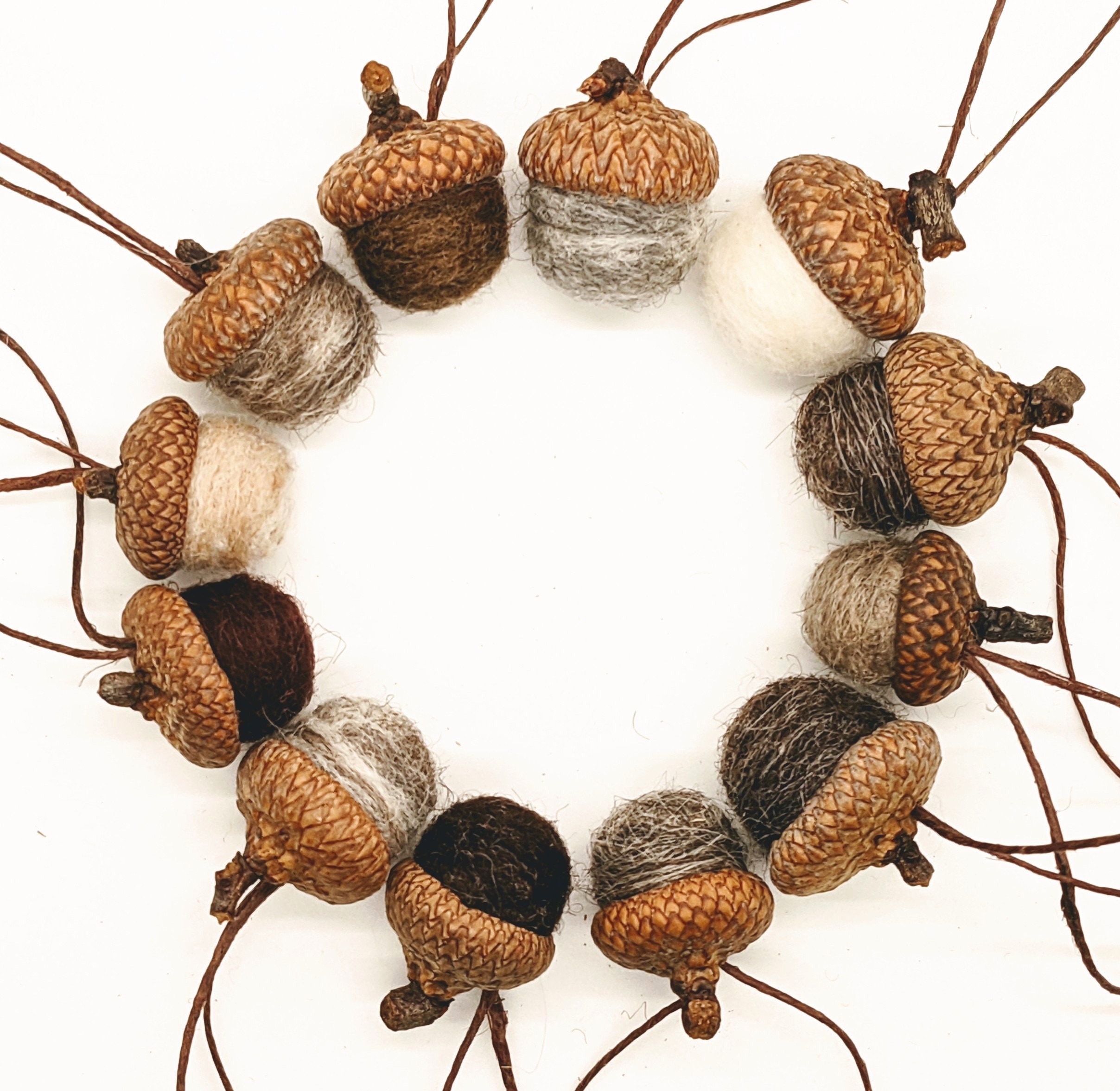 Felted Wool Acorns Natural Colored or Acorn Ornaments Set of - Etsy UK