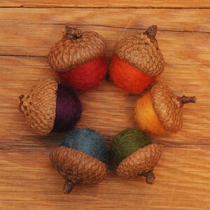 Rainbow Wool Felted Acorns, Set of 6, Also Available as Ornaments - Etsy