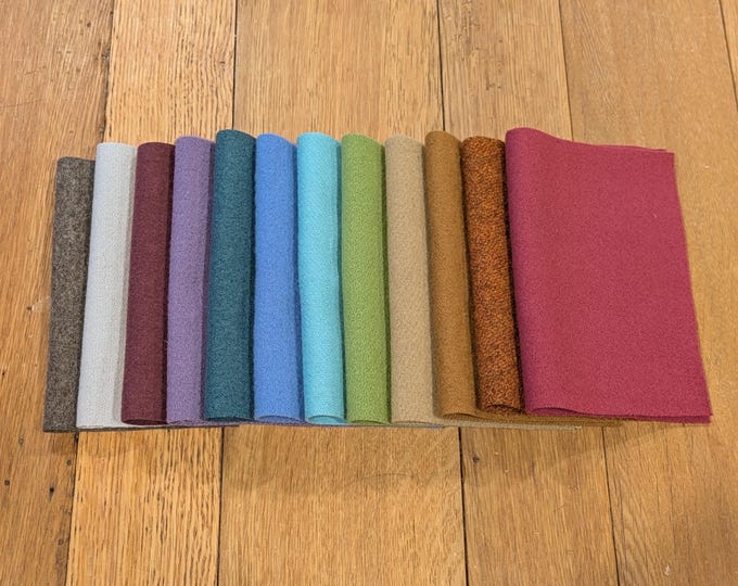 Wool Fabric Applique Rainbow Solids Bundle, 12 Pieces, 6 X 8 Inches, 4. ...
