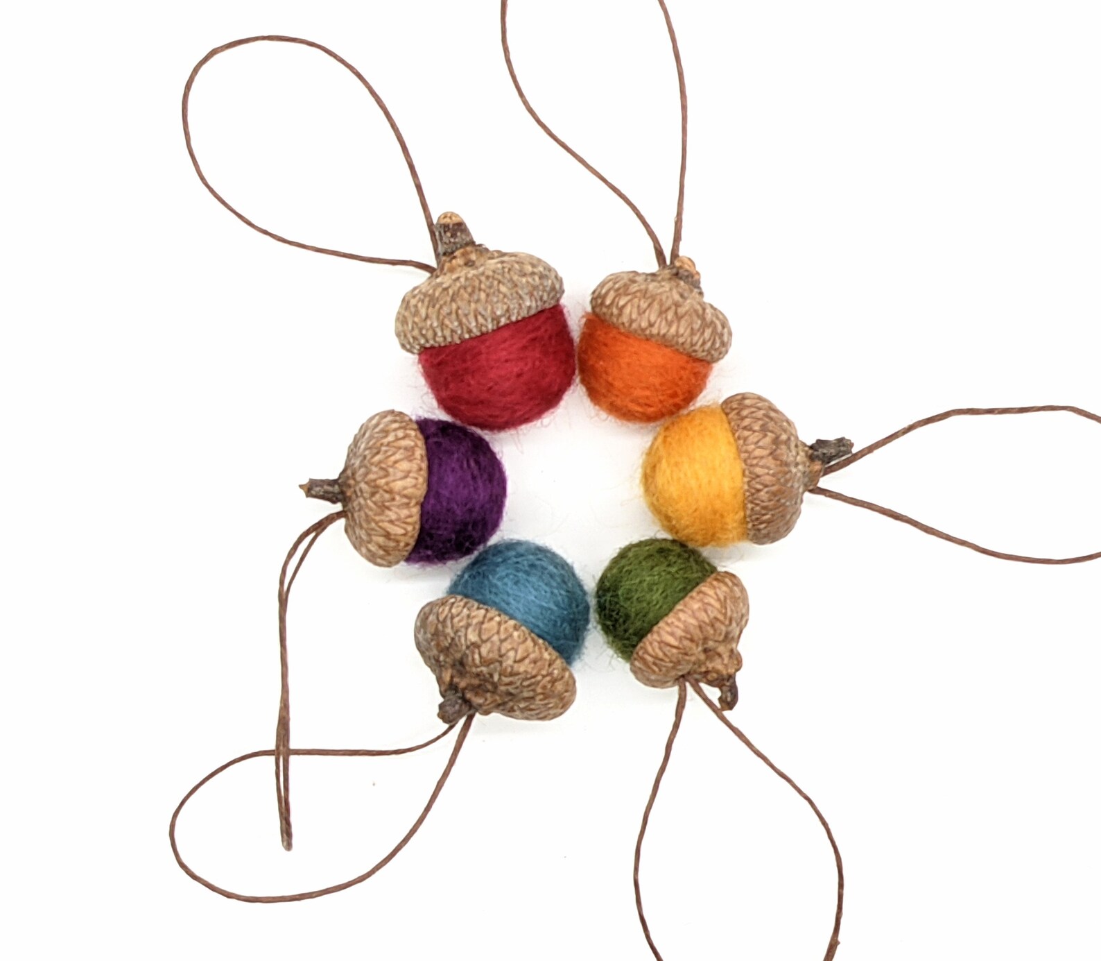 Rainbow Wool Felted Acorns, Set of 6, Also Available as Ornaments - Etsy
