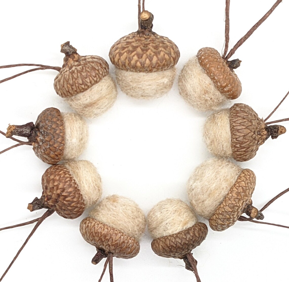 Oatmeal Tan Felted Acorns Natural Colored Ecofriendly Wool | Etsy