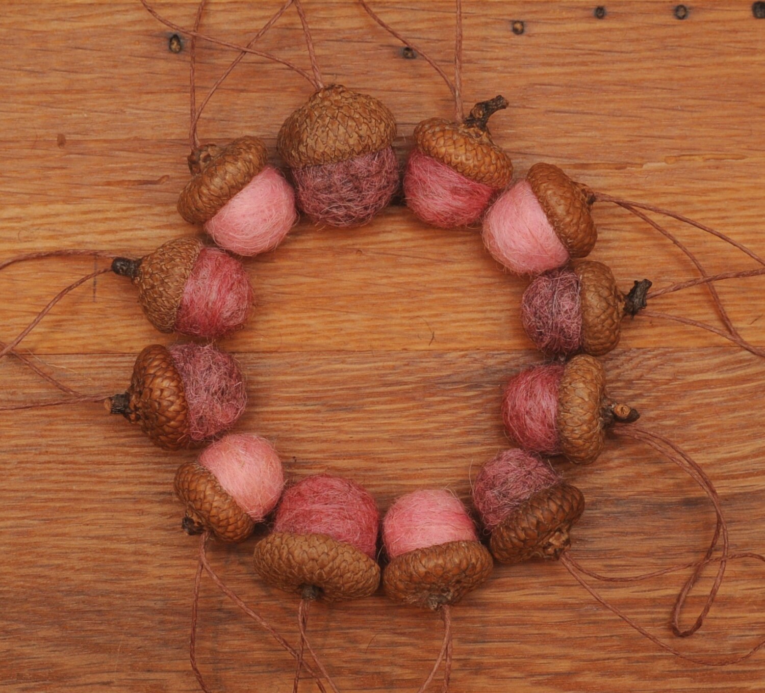 Pink Felted Wool Acorns or Acorn Ornaments | Etsy