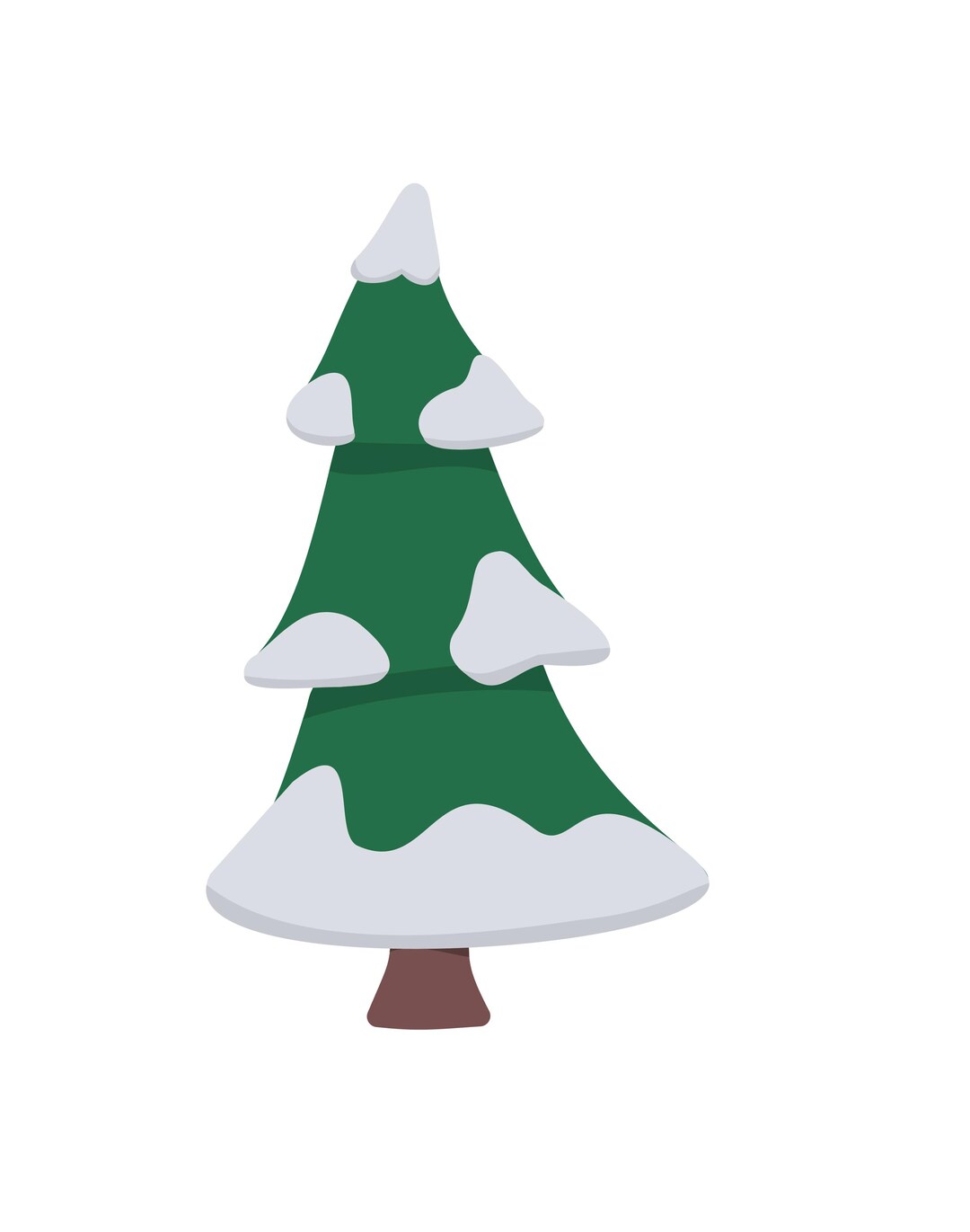 Cute Simple Pine Tree With Snow SVG Digital Download Cricut Card Making ...