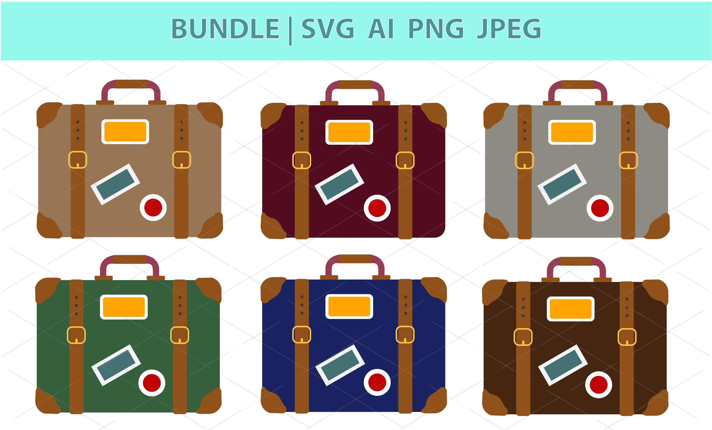 Suitcase SVG Trunk Old Fashioned Suitcase Travel Traveling Sticker ...