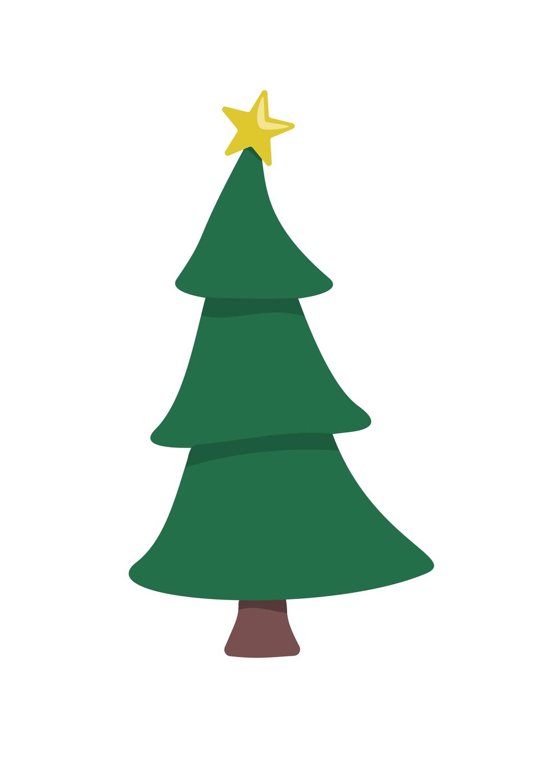Cute Simple Christmas Tree Star SVG Digital Download Cricut Card Making ...