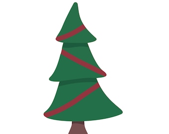 Cute Simple Pine Tree With Snow SVG Digital Download Cricut Card Making ...
