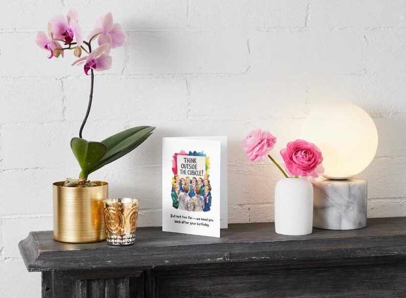 Funny Office Birthday Card With Canva Template 'think Outside the ...