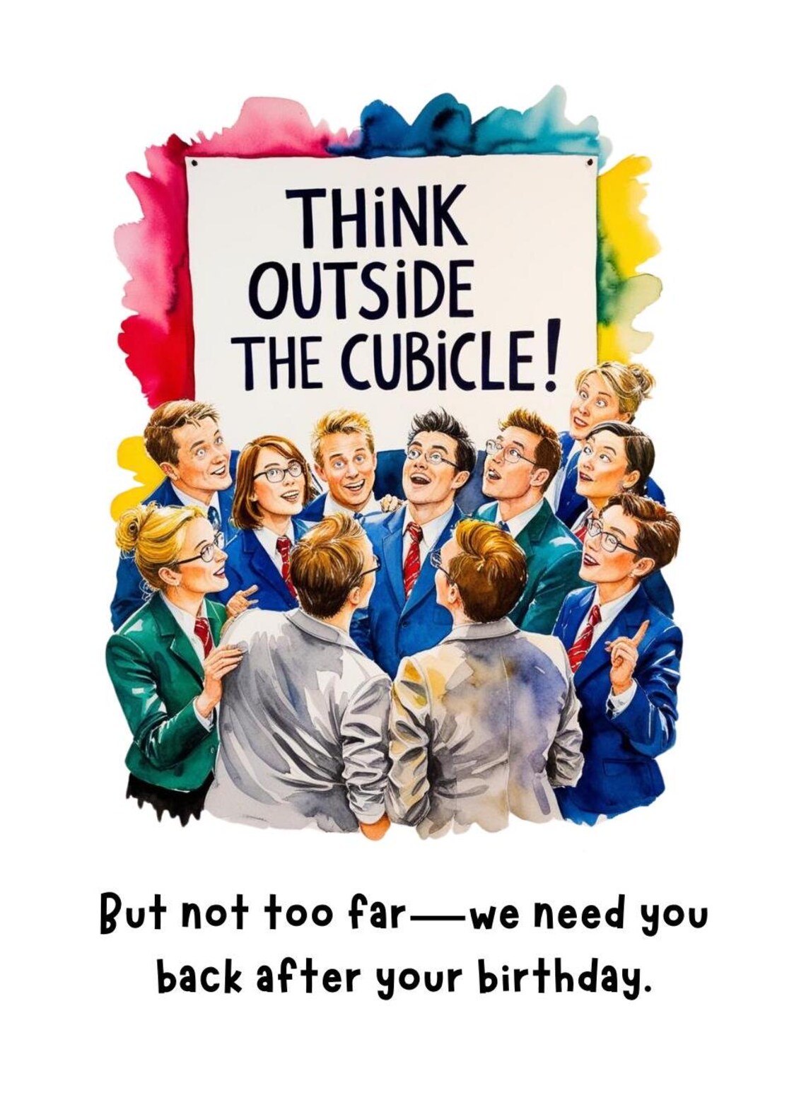Funny Office Birthday Card With Canva Template 'think Outside the ...