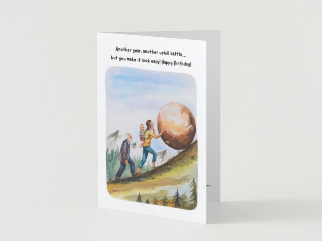 Uphill Battle Happy Birthday Card Humorous Corporate Greeting Card for ...