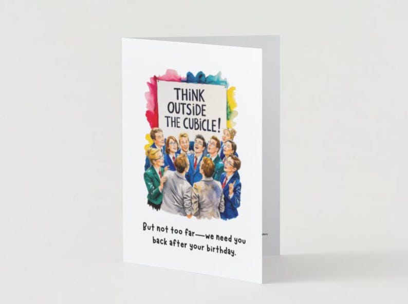 Funny Office Birthday Card With Canva Template 'think Outside the ...