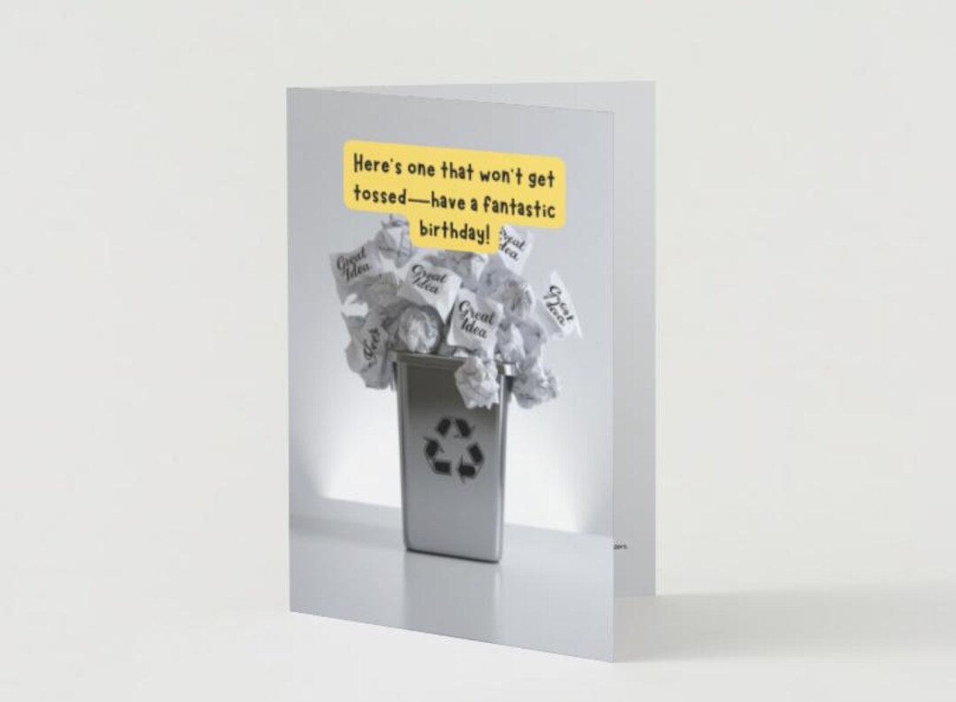 Creative Birthday Card With Recycling Bin Theme Funny 'great Idea ...