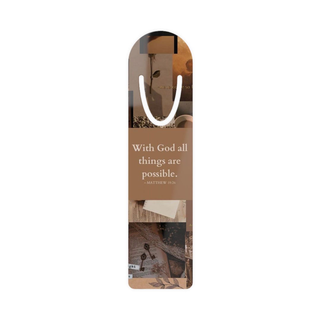 Inspirational Bookmark With God All Things Are Possible Perfect Gift ...
