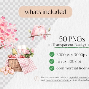 Watercolor Valentines Clipart, Cute Valentines Clipart Bundle, Pink ...