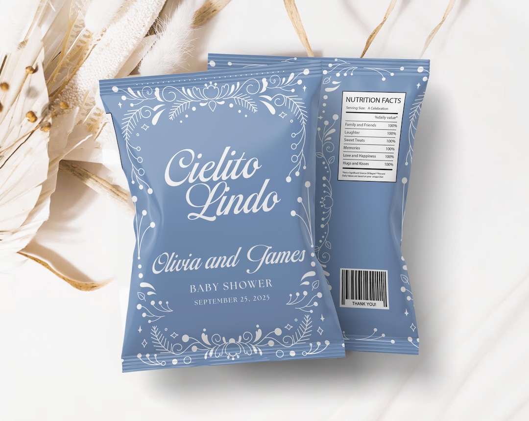 Cielito Lindo Chip Bag Label: Editable Blue Cielito Lindo Chip Bag ...