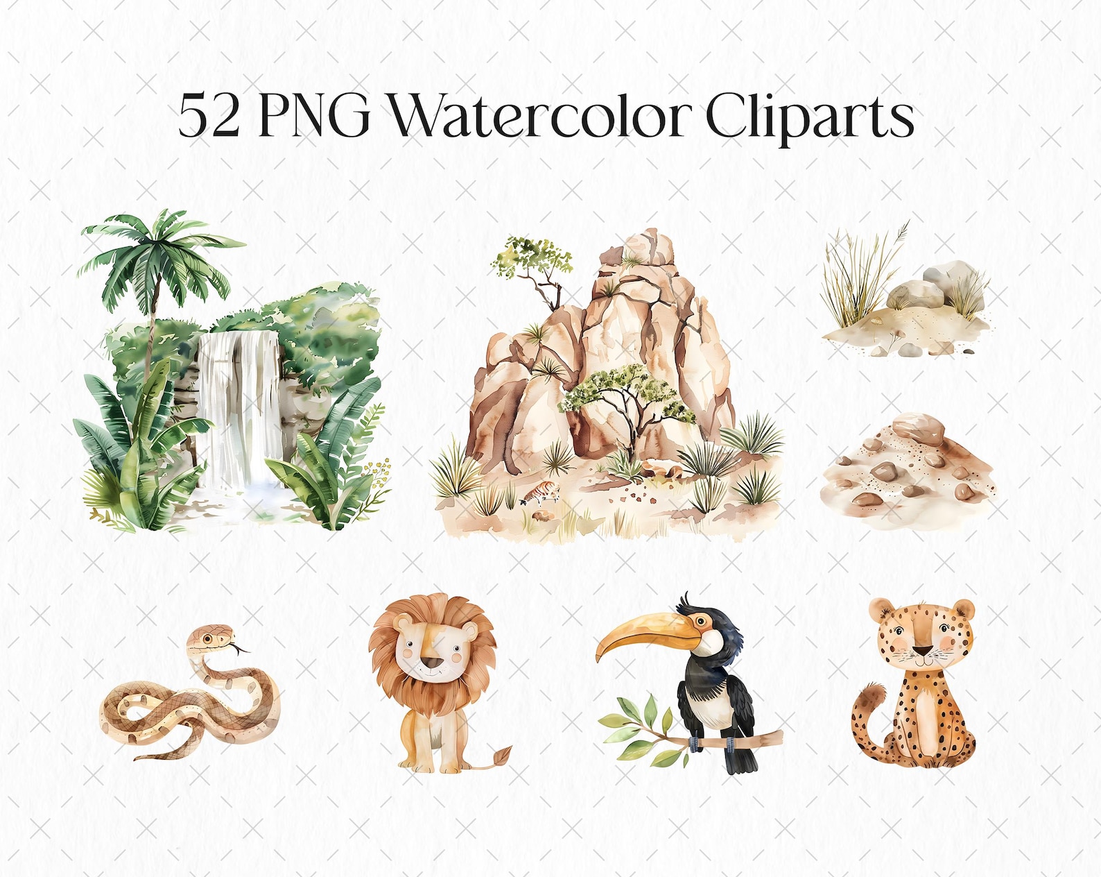 Safari Animals Clipart, Safari Jungle Clipart Bundle, Safari Explorer ...