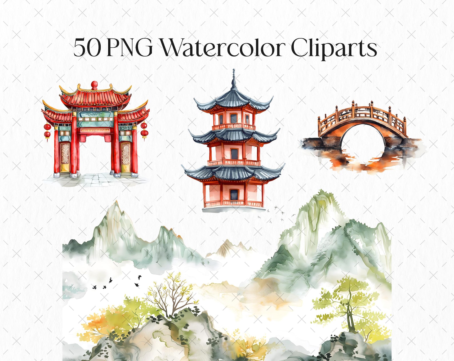 Watercolor Chinese New Year Clipart, Cute Lunar New Year Clipart, Lunar ...