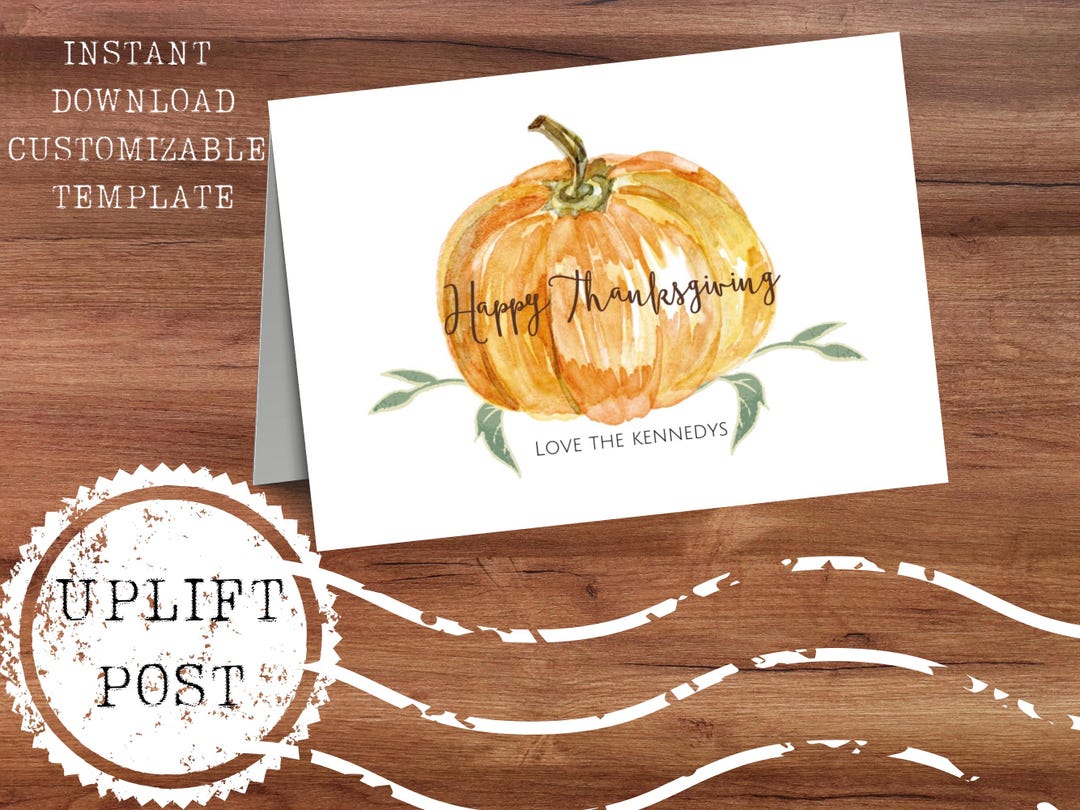 Thanksgiving Card, Personalize in Canva, Editable Instant Download - Etsy