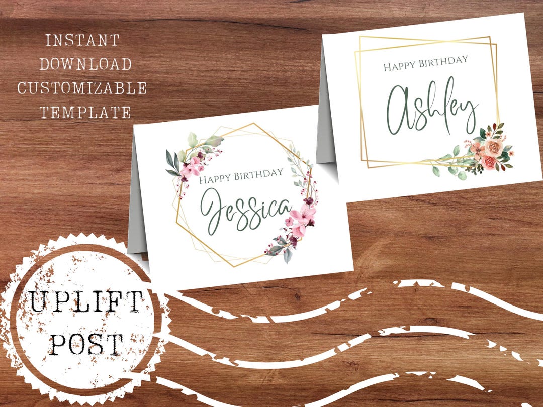 Personalized Birthday Card, Customize in Canva, Editable Instant ...