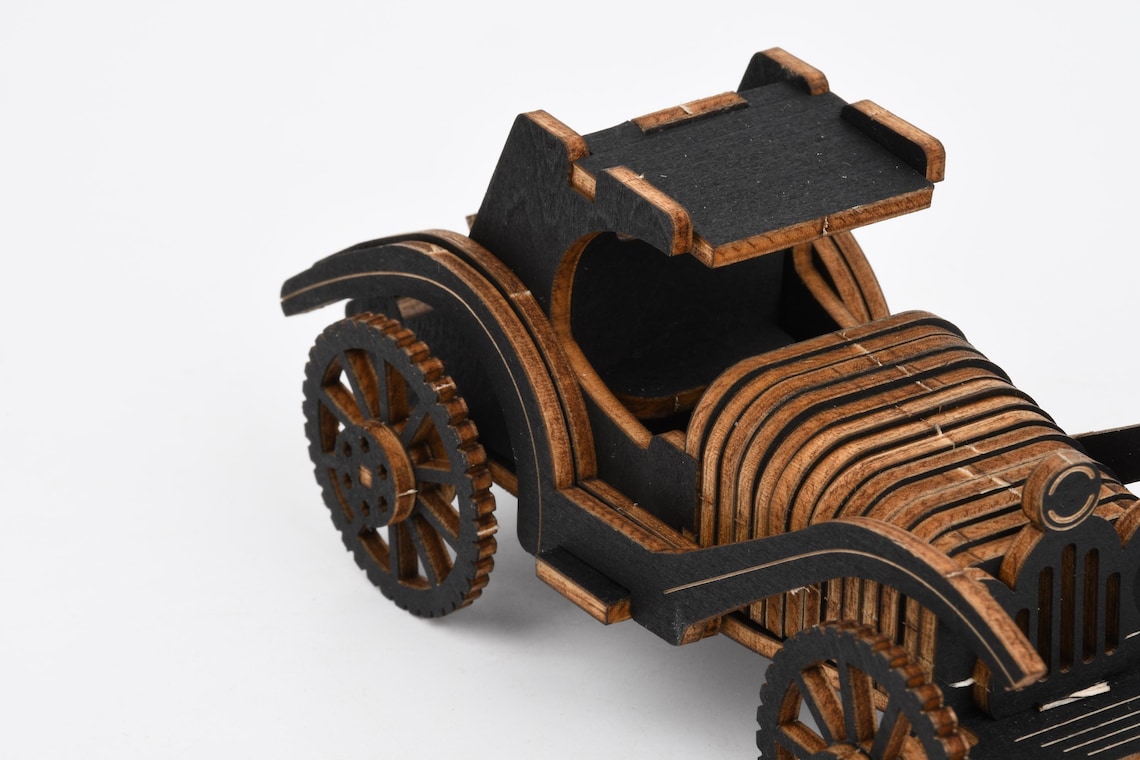 Vintage Car 3D Wooden Model Kit - Easy DIY Gift - Etsy
