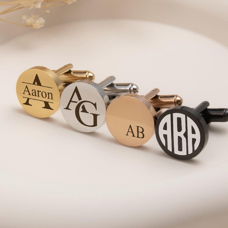 Monogram Cufflinks - Etsy