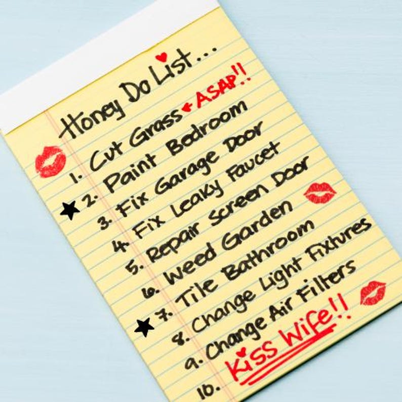 Simple Honey To-do List / Couples Task Checklist / Husband, Partner ...