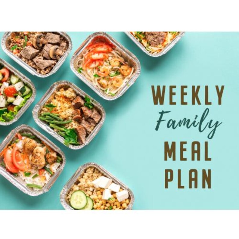 Simple Family Meal Plan & Grocery List, Meal Planning Printable ...