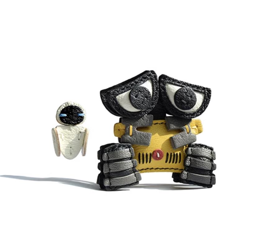 Wall E Eva Robot Cartoon Sticky Zoo Design Leather Keychain Bag Charm ...