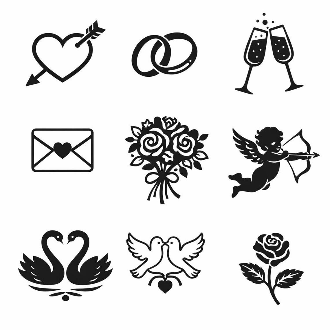 Ornate Heart Stencil Set SVG Alternative | Vintage Engraving Designs ...