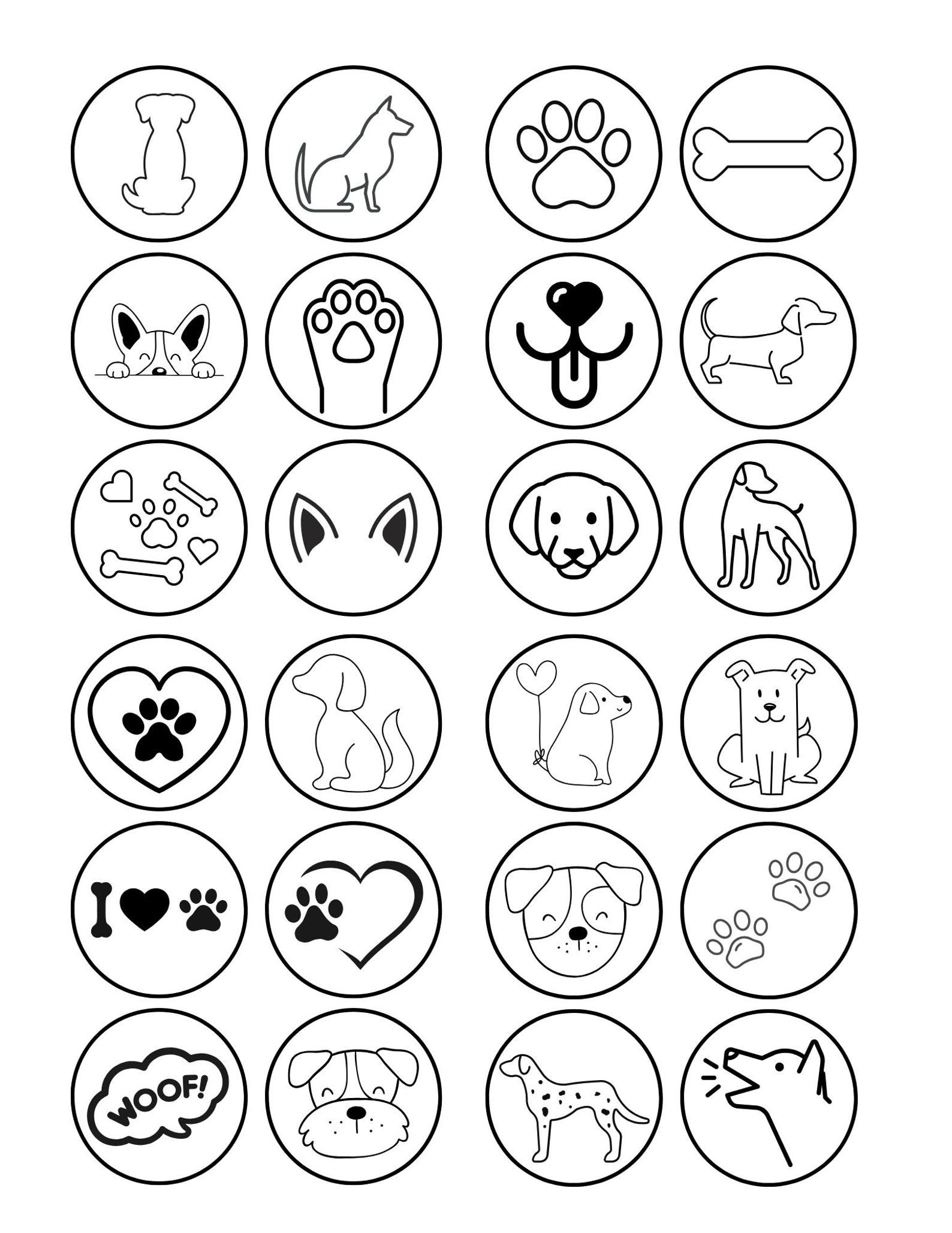 24 Dog Lovers Punch Needle Embroidery Patterns/templates for Mug Rug ...