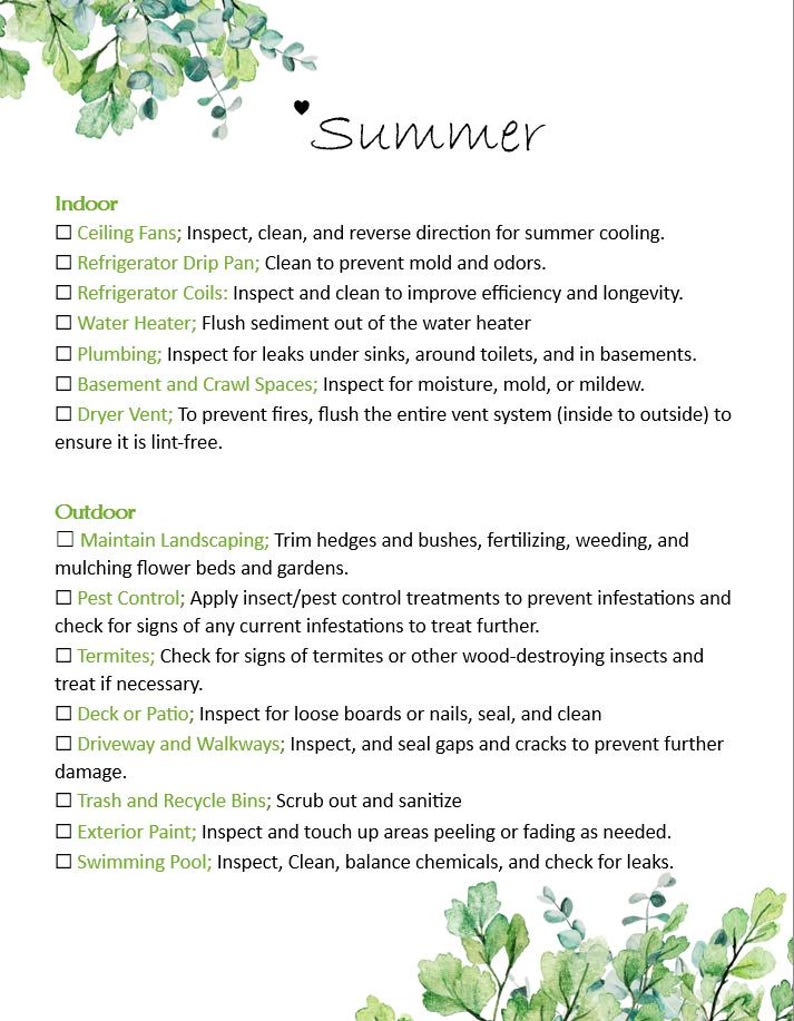 The Ultimate Home Maintenance Checklist - Etsy