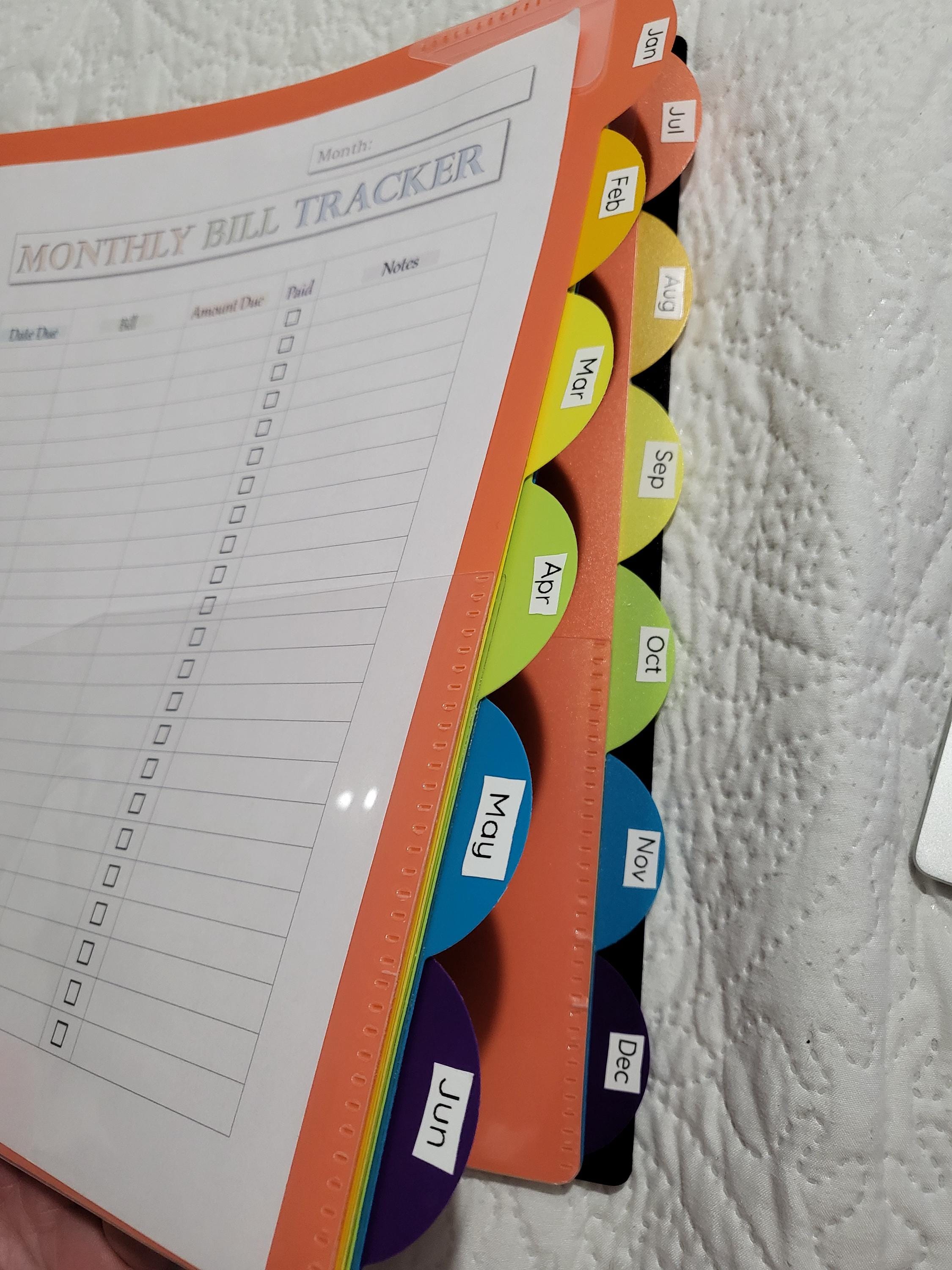 Monthly Bill Tracker | Printable Bill Payment Tracker | Monthly Bill ...