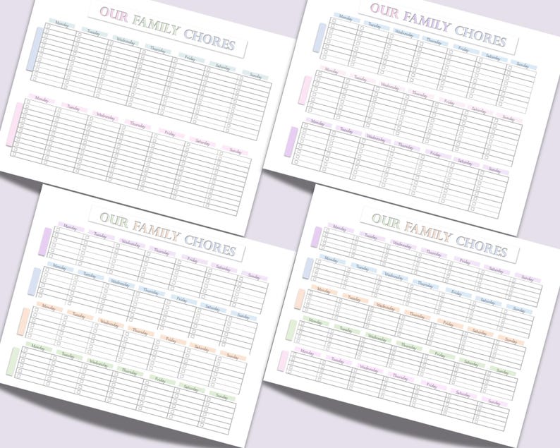 Printable Chore and Task Tracker Bundle | Variety of Templates With ...