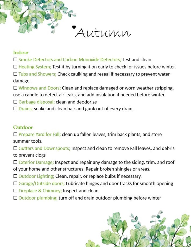 The Ultimate Home Maintenance Checklist - Etsy