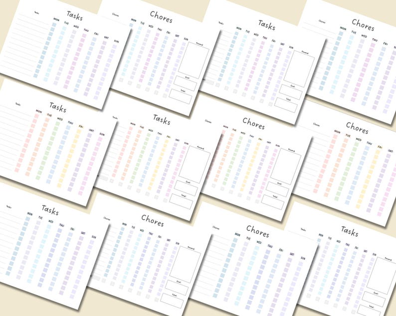 Printable Chore and Task Tracker Bundle | Variety of Templates With ...