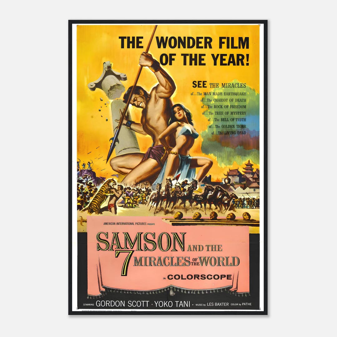 Samson and the 7 Miracles of the World Poster | Vintage Sword & Sandal ...