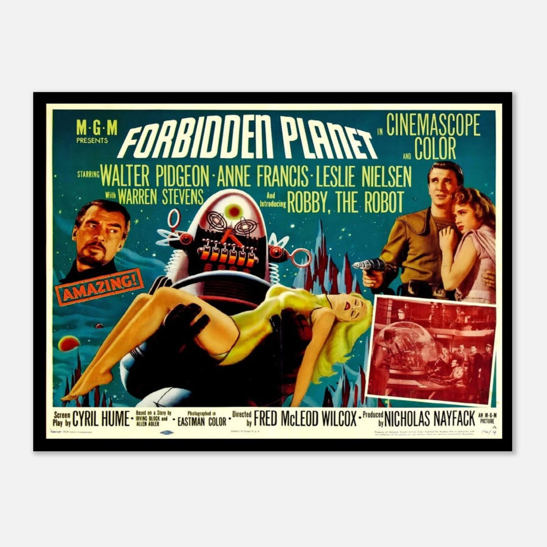 Forbidden Planet Poster – 1956 Sci-fi Movie Wall Art – Vintage Retro ...
