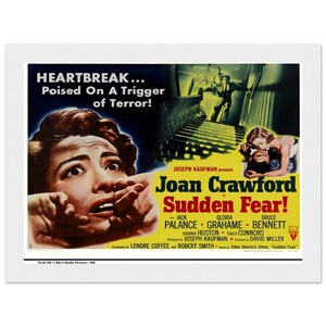 Sudden Fear Movie Poster – 1952 Film Noir Print – Joan Crawford Classic ...