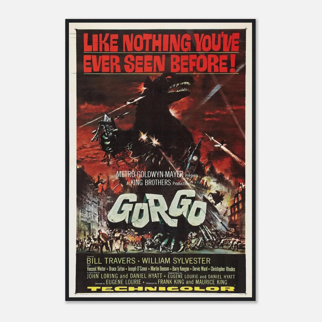 Gorgo Movie Poster | 1961 Monster Film Print | Vintage Kaiju Wall Art ...