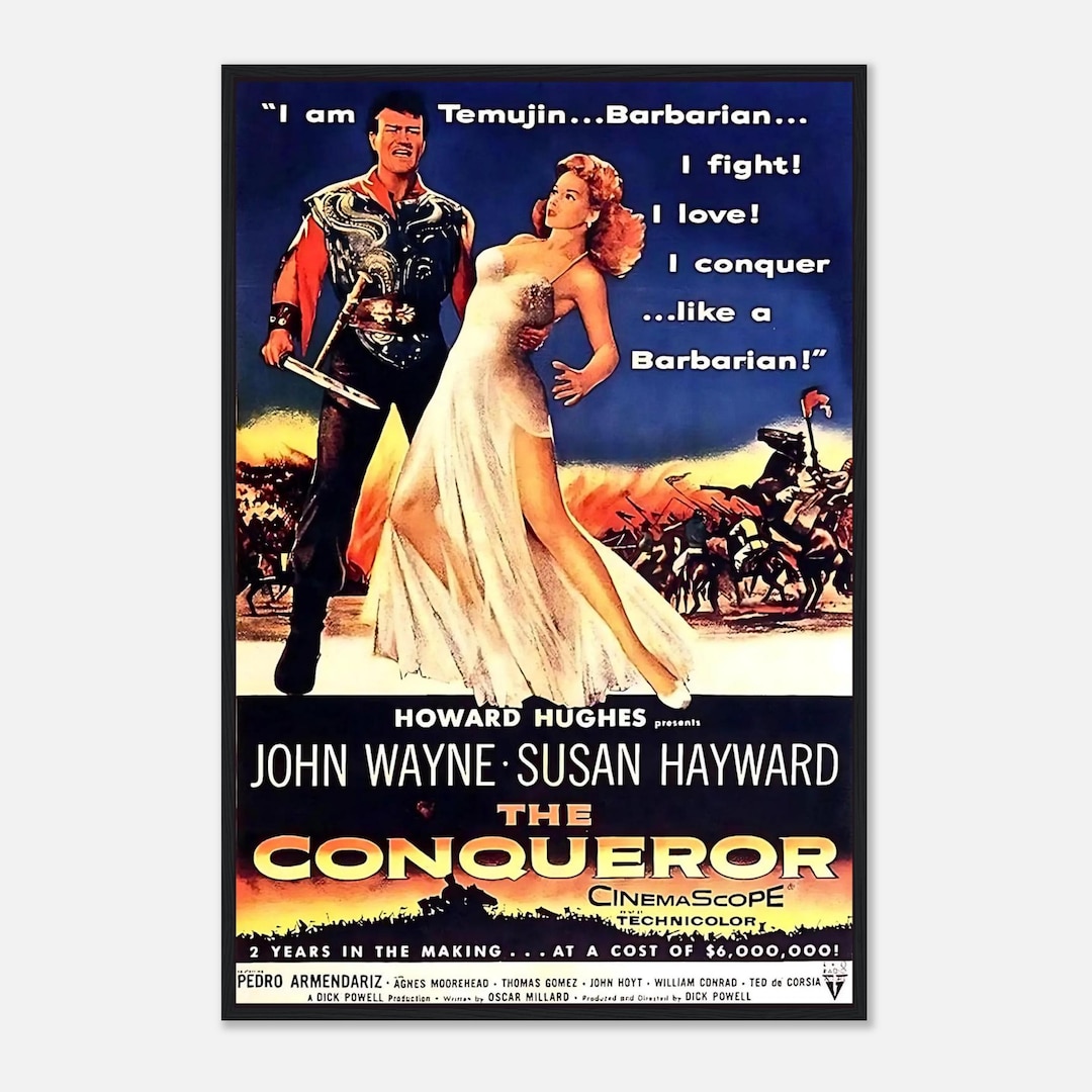 The Conqueror Poster | John Wayne as Genghis Khan | Vintage 1950s Epic ...
