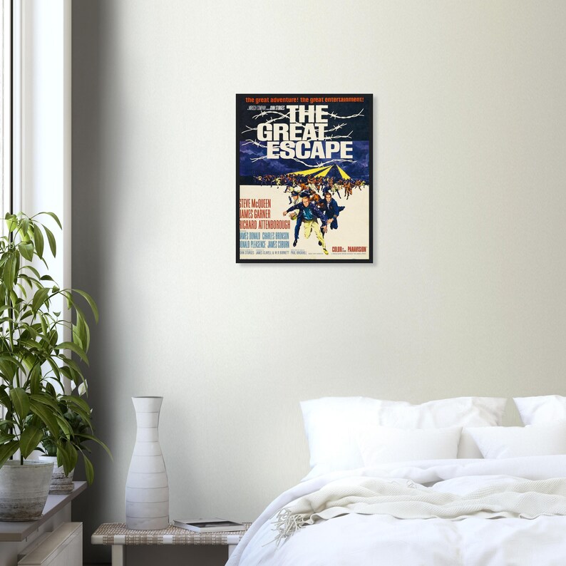 The Great Escape Movie Poster – Steve Mcqueen 1963 War Film Print ...