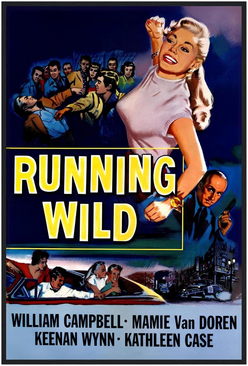 Running Wild Movie Poster | 1955 Classic Film Print | Vintage Hollywood ...