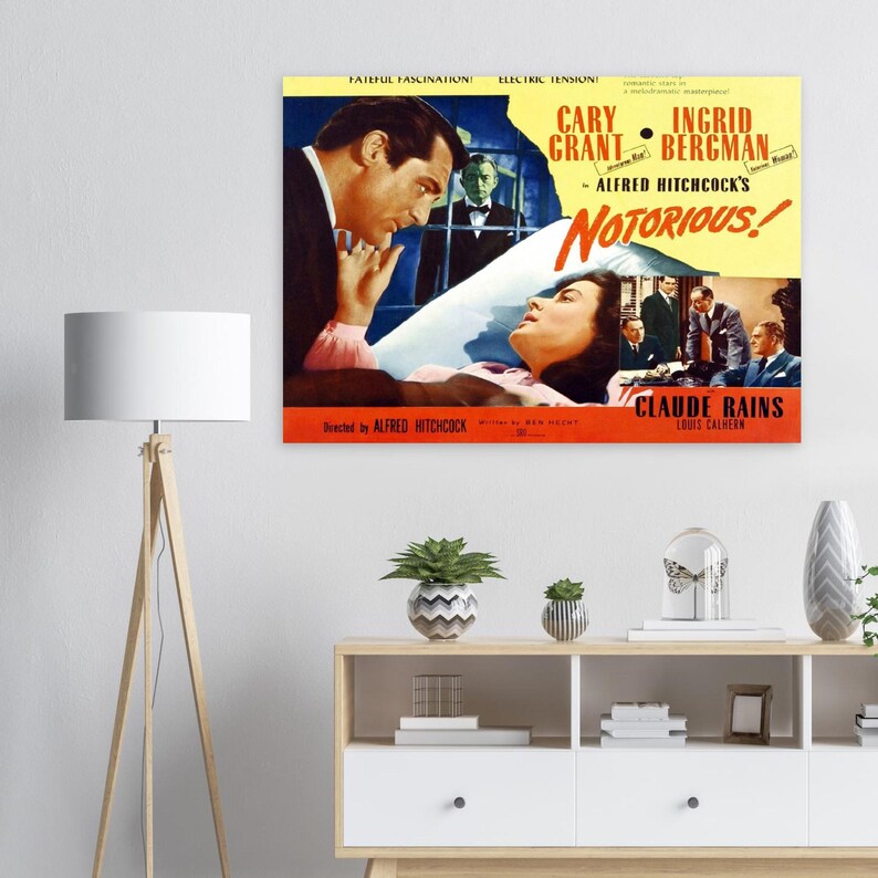 Notorious Movie Poster – Alfred Hitchcock Wall Art – Ingrid Bergman ...