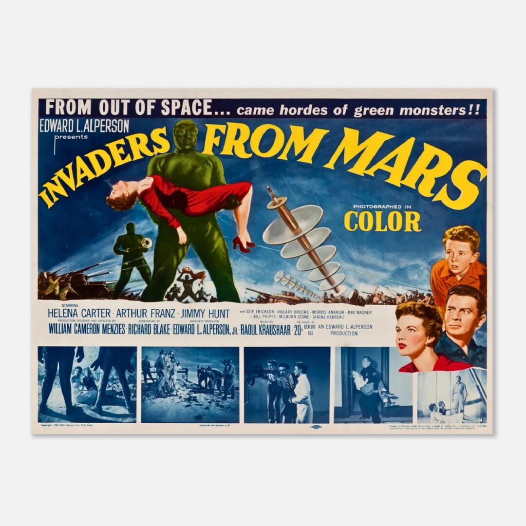 Invaders From Mars Movie Poster – 1953 Sci-fi Horror Print – Vintage ...