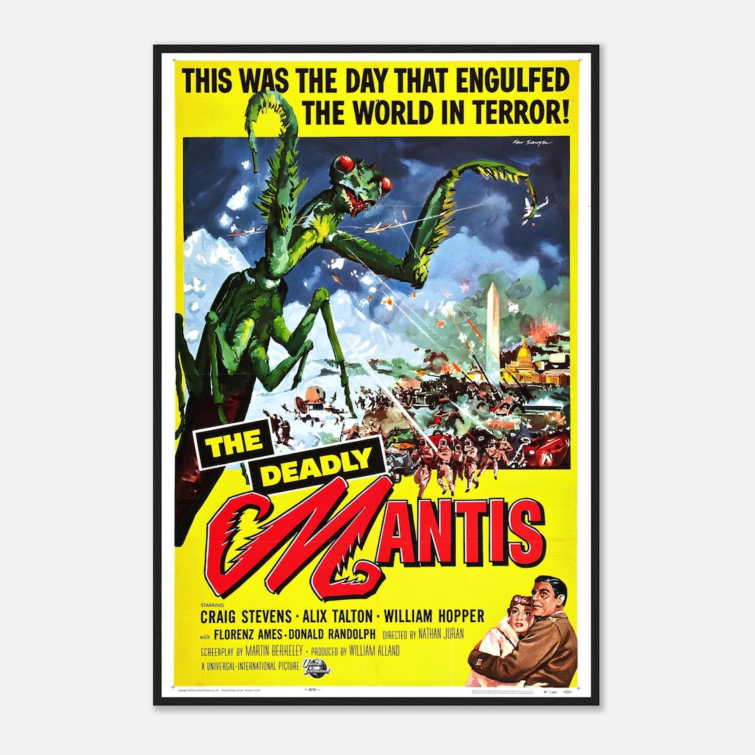 The Deadly Mantis Movie Poster | 1950s Sci-fi Horror Print | Vintage ...
