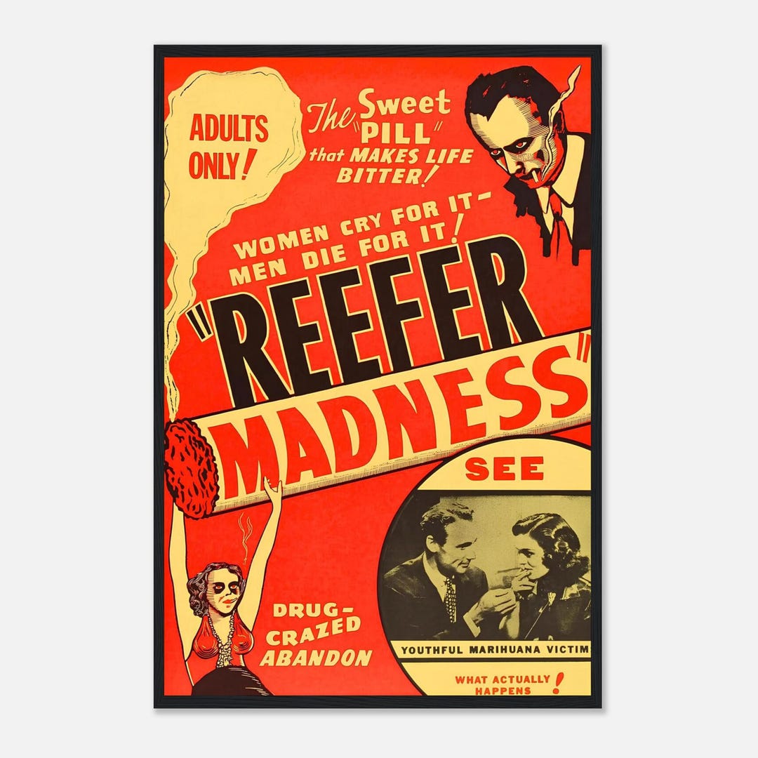 Reefer Madness Poster | 1936 Cult Classic Print | Vintage Propaganda ...